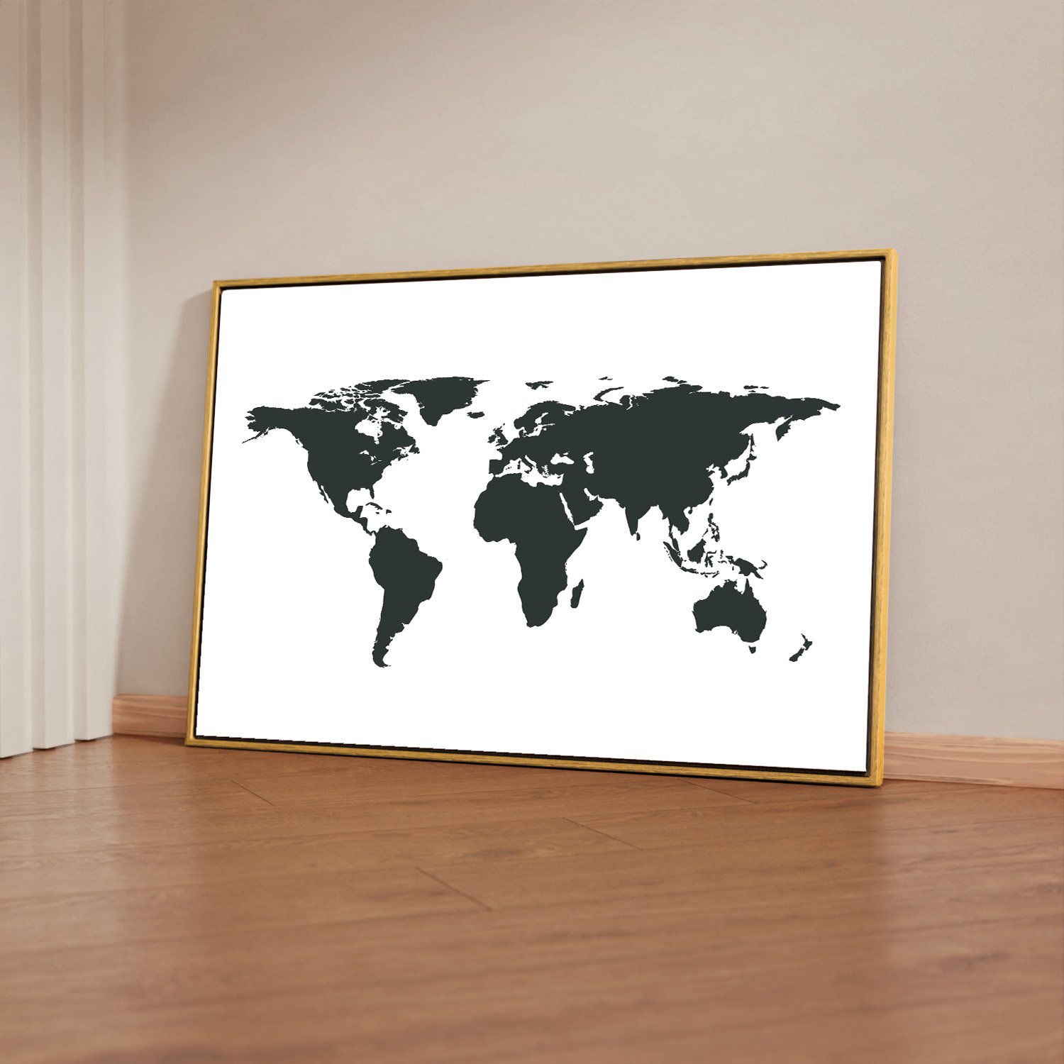 Quadro Decorativo 1 Tela Mapa-múndi