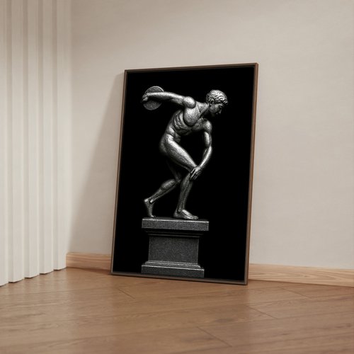 Quadro Decorativo 1 Tela Brasão Estátua Discóbolo de Mirón - Educação ...